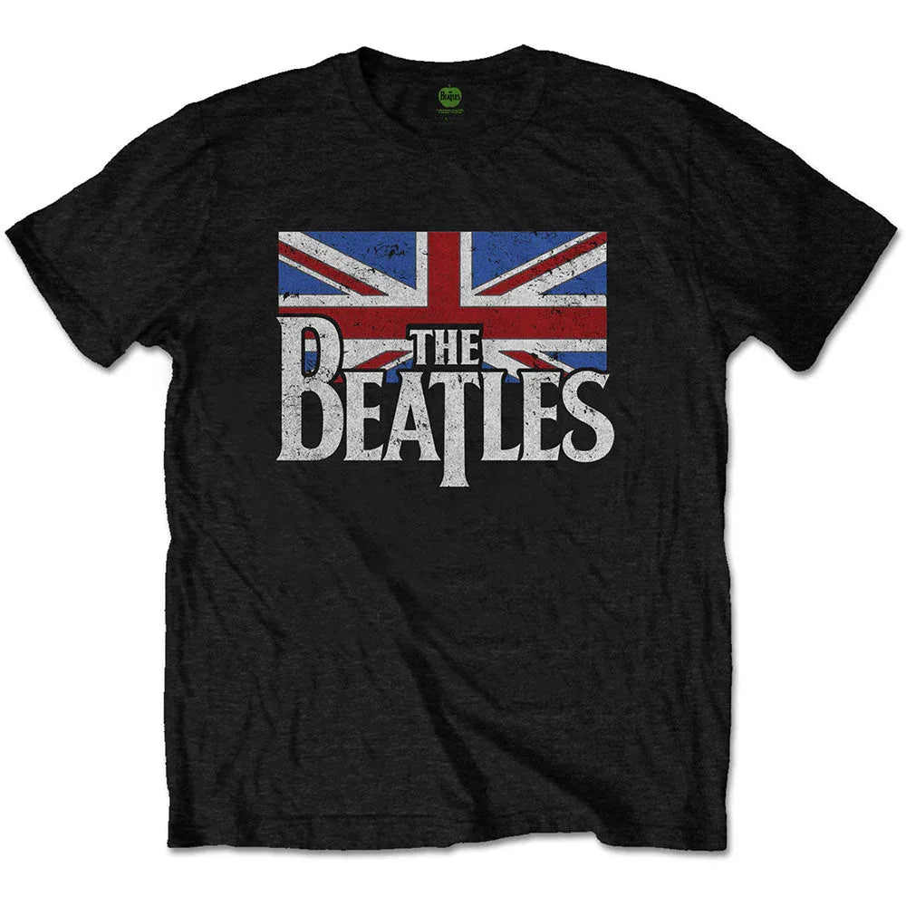 The Beatles - Drop T Logo & Vintage Flag (T-Shirt) – Joco Records
